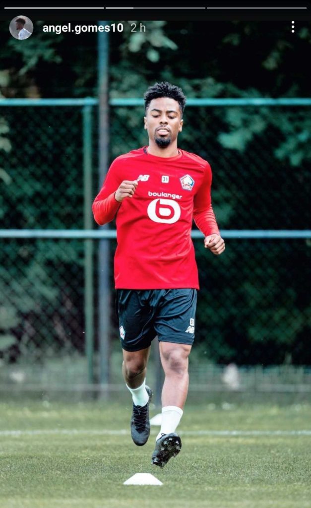 Angel Gomes pictured training with Lille for first time since ...
