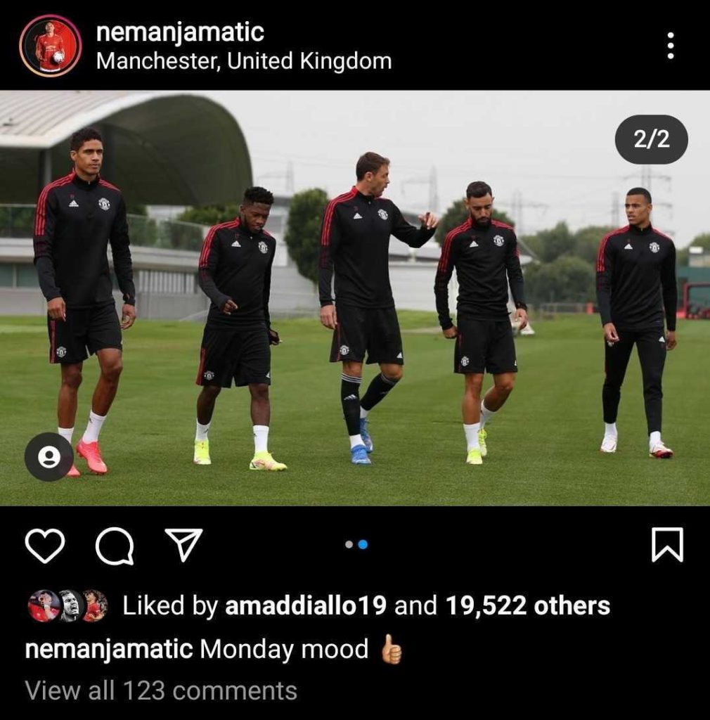 Photo: Raphael Varane trains with Manchester United for the first time