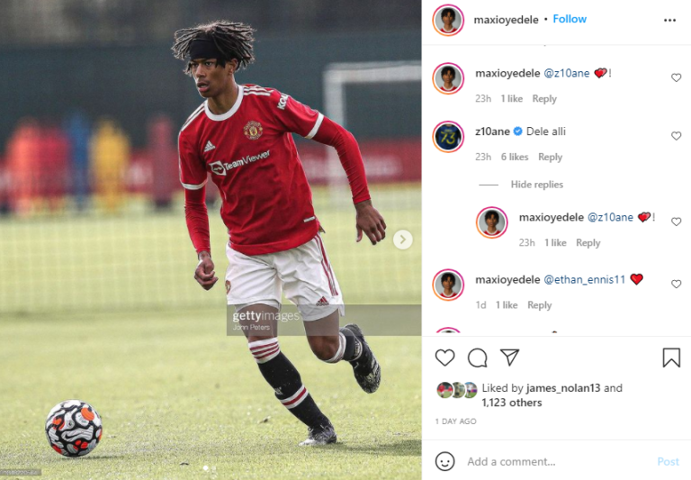 Maxi Oyedele praised after scoring first Manchester United under-18s goal