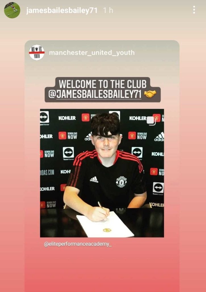 Manchester United sign youth prospect James Bailey
