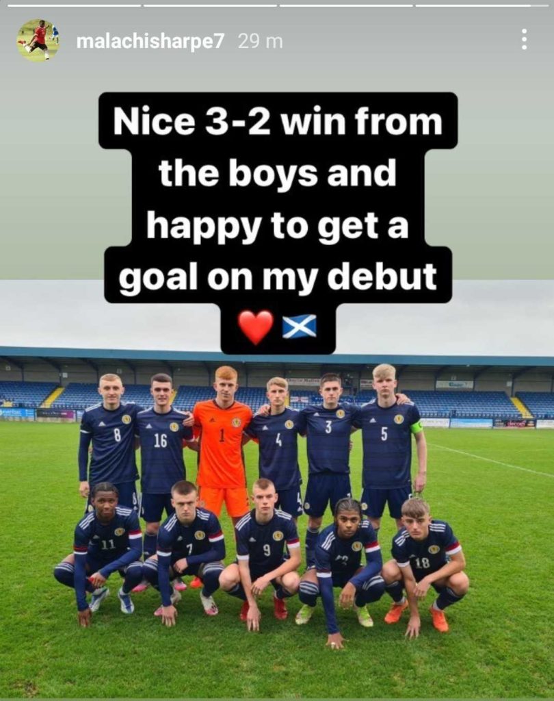 Manchester United youngster Malachi Sharpe scores on Scotland under-17 ...