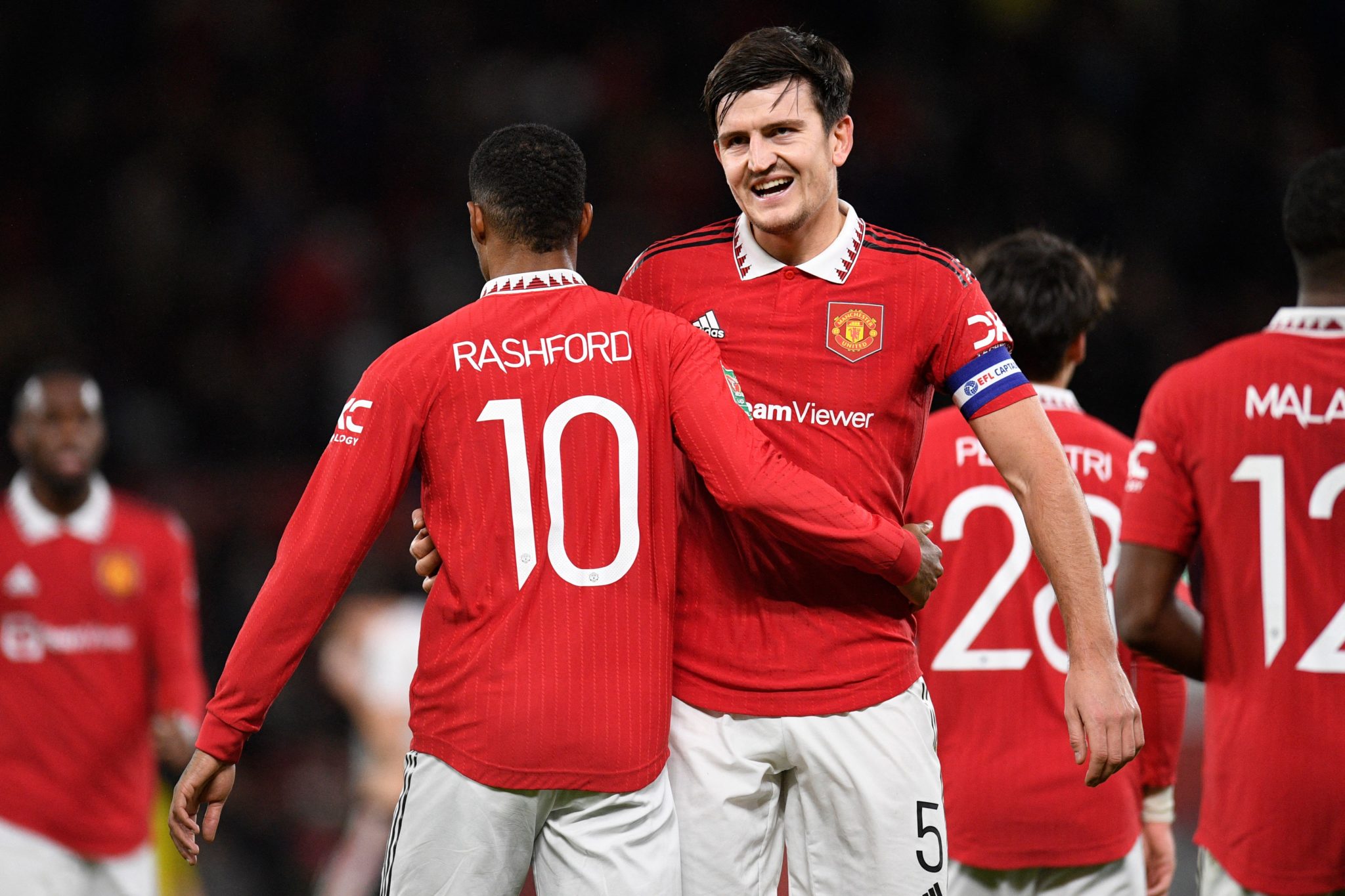 Harry Maguire comments on Marcus Rashford and Kobbie Mainoo