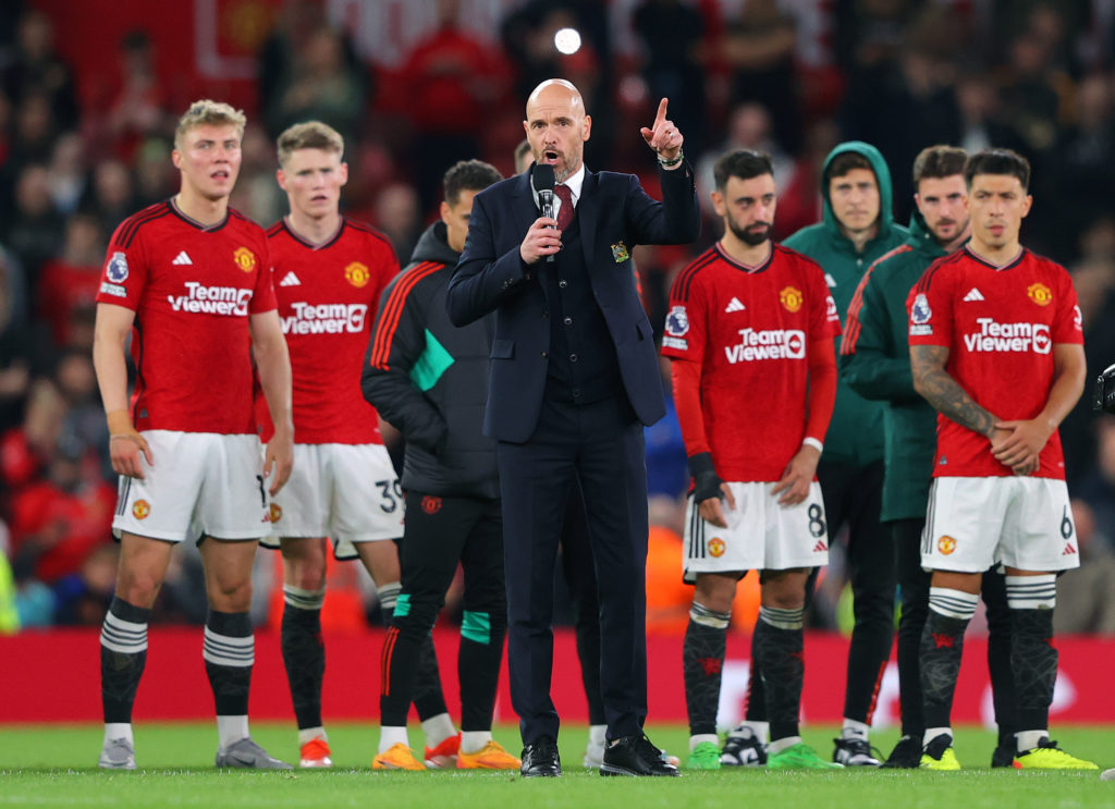 Every word Erik ten Hag said in his speech on the Old Trafford pitch to ...
