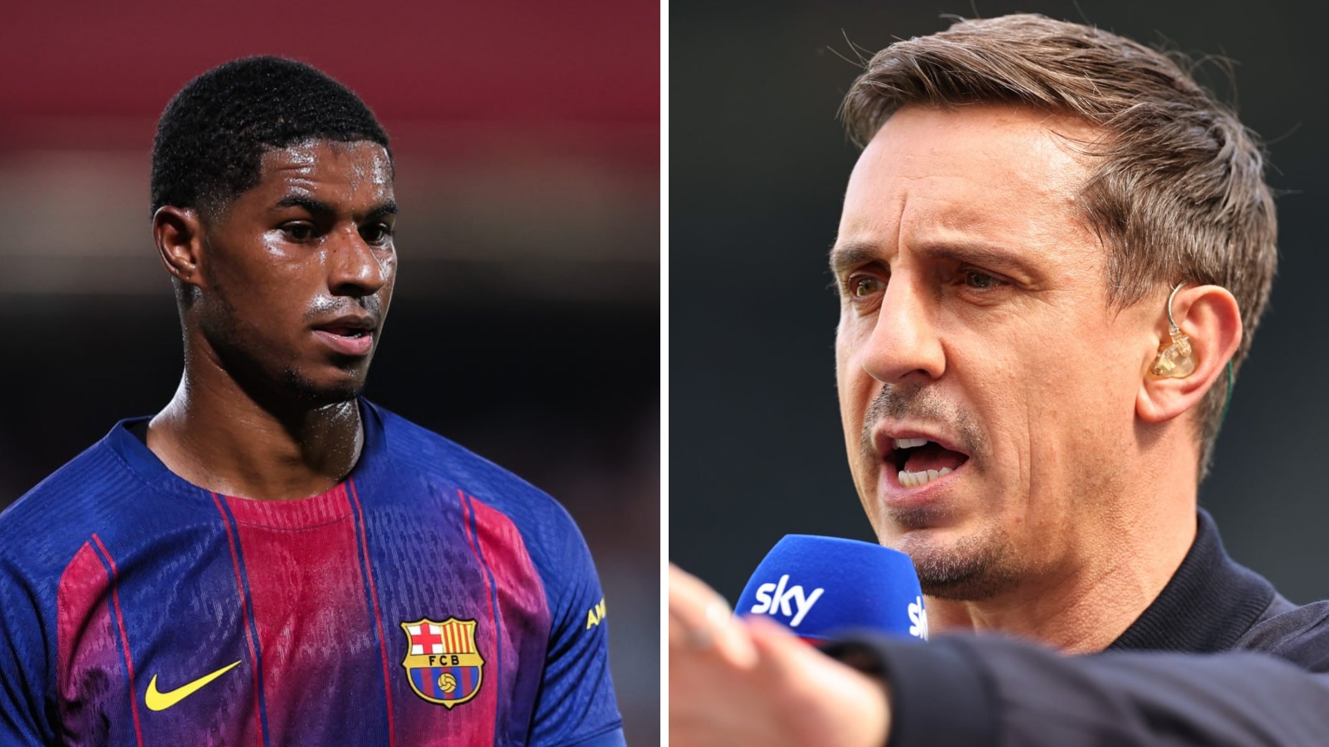 'Concentrate on Barcelona' - Gary Neville's warning to Marcus Rashford ...