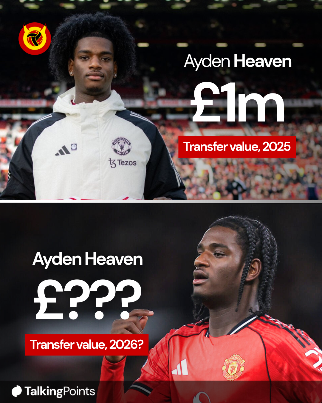 Ayden Heaven and Leny Yoro pictured in Dubai training, Man Utd duo ...